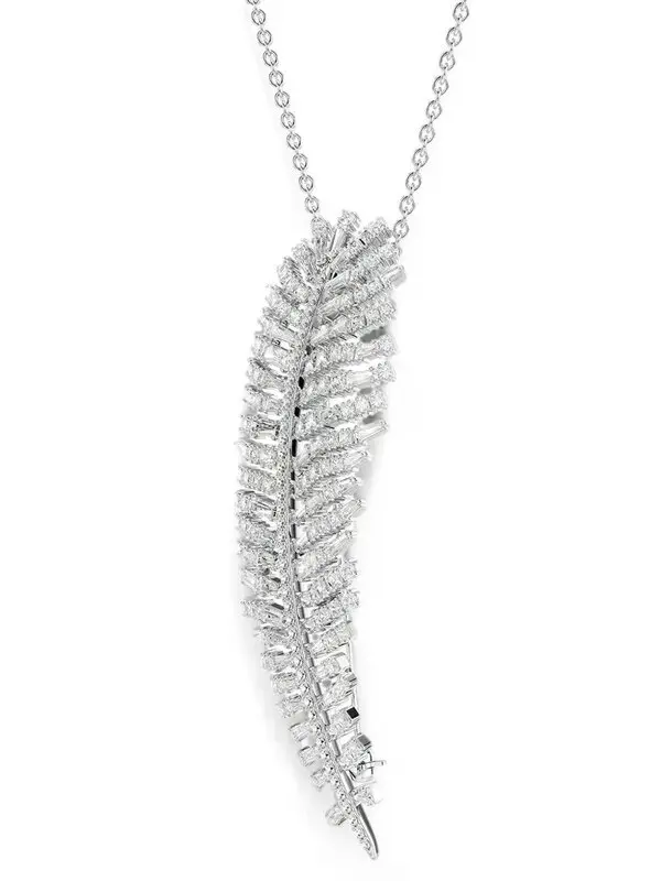 SWAROVSKI Crystal-embellished Feather Motif Necklace