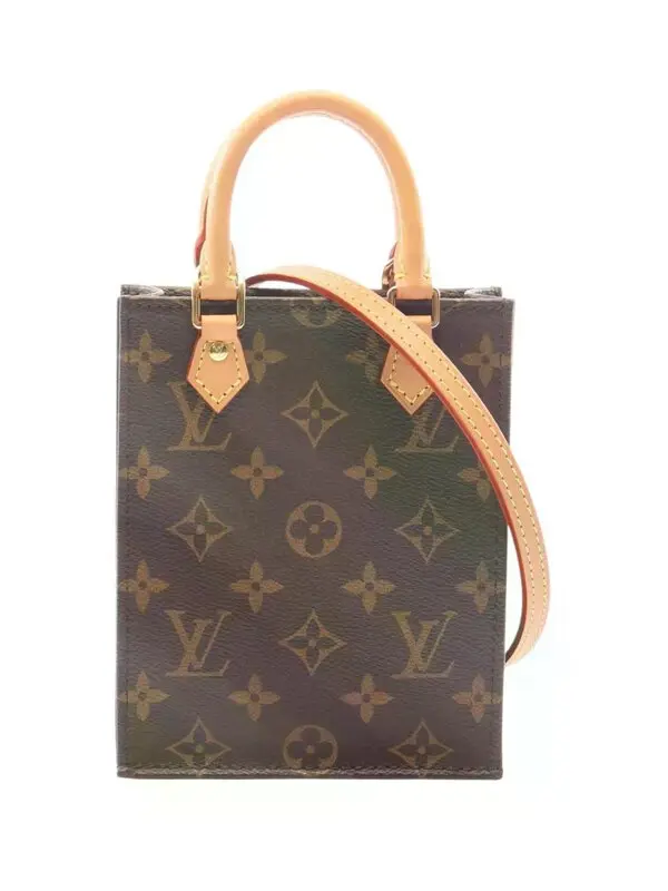 LOUIS VUITTON 2020 Monogram Petit Sac Plat Satchel - Brown