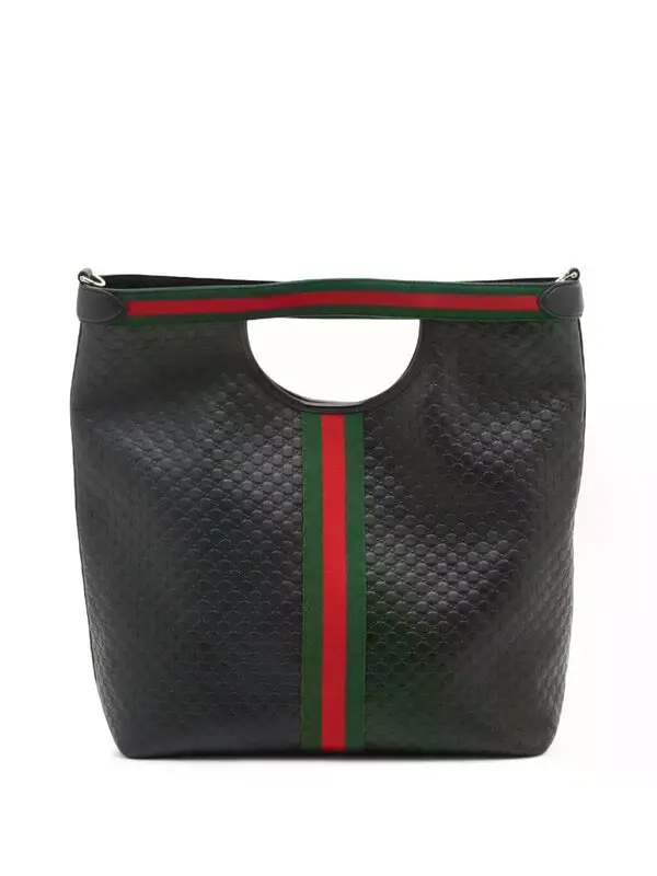 Gucci 2000-2015 Microguccissima Web Giglio Tote Satchel