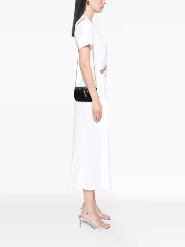Versace 2010-2026 Mini Quilted Leather Virtus V Crossbody Bag