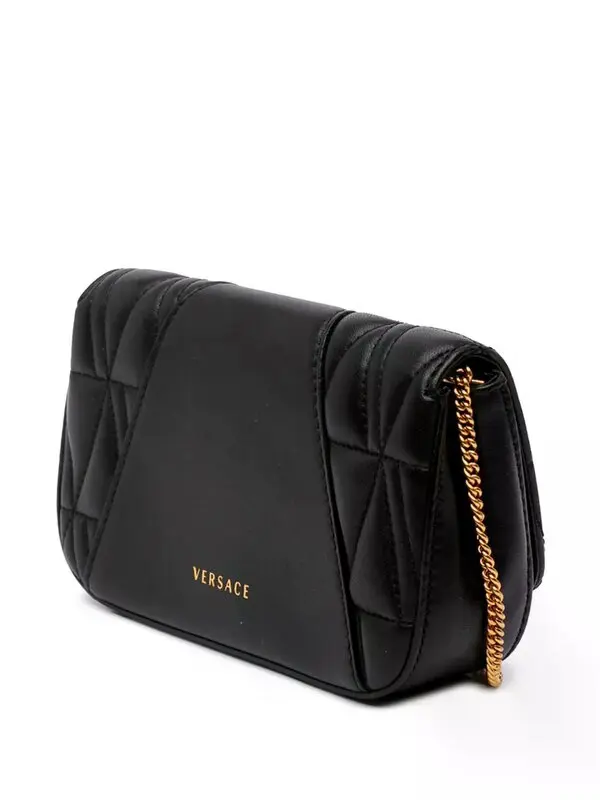 Versace 2010-2026 Mini Quilted Leather Virtus V Crossbody Bag