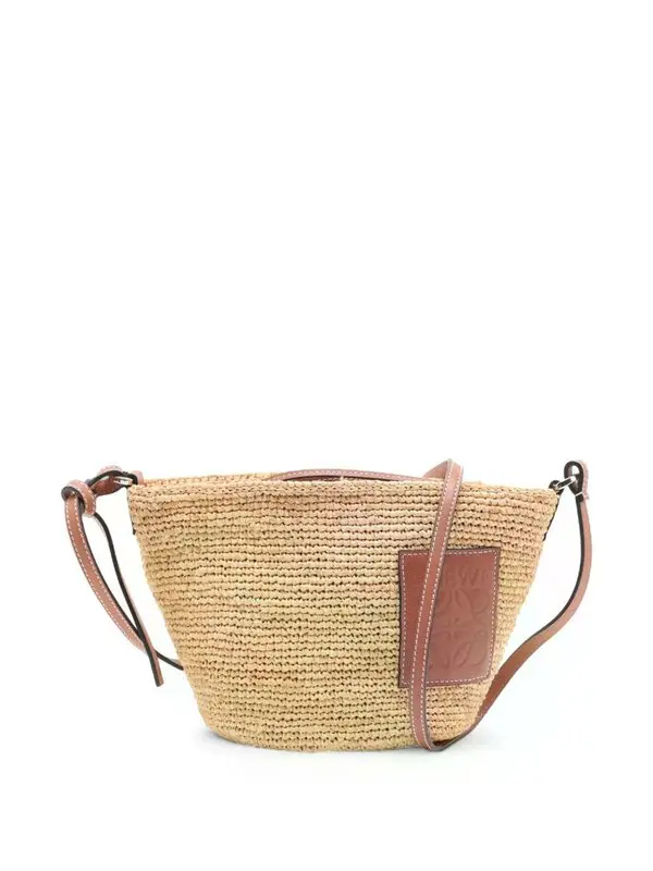 Loewe 2010-2026 Paulas Ibiza Anagram Raffia Pochette Crossbody Bag - Neutrals