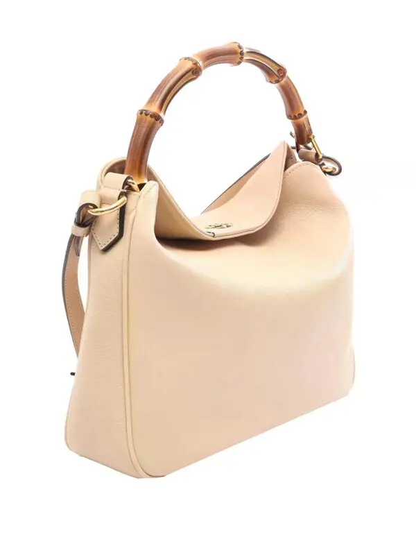 Gucci 2016-2026 Medium Calfskin Bamboo Diana Satchel - Neutrals
