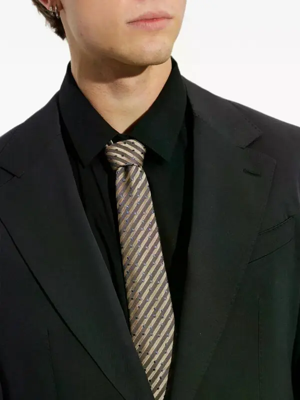 Giorgio Armani Polka-dot Striped Tie