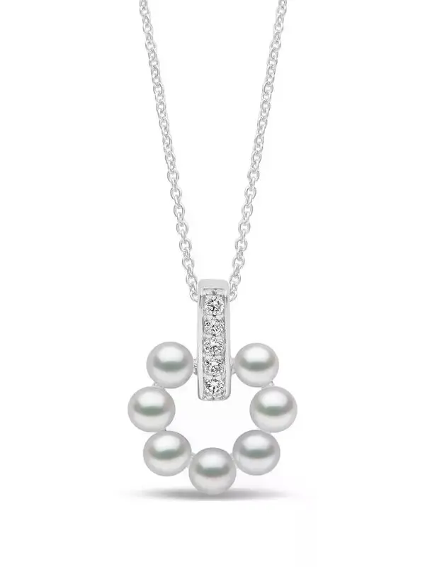 Yoko London Eclipse Akoya Pearl And Diamond Necklace - Silver