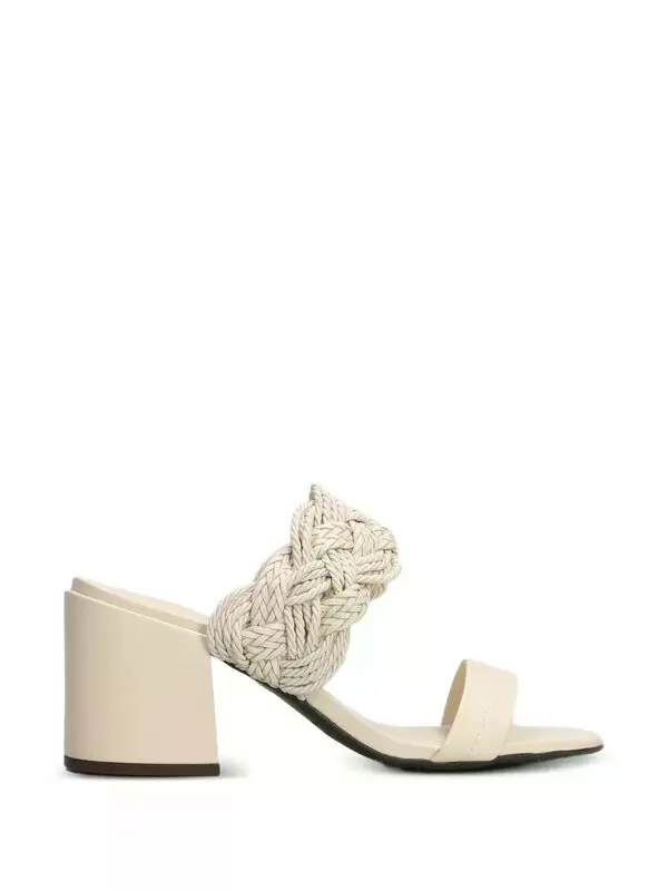 AREZZO 75mm Braided-strap Heeeled Mules - Neutrals