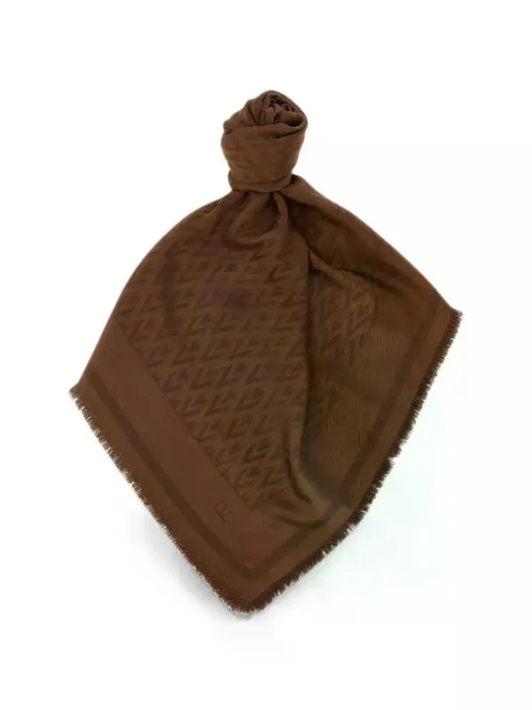 Valentino Garavani Monogram-pattern Scarf - Brown