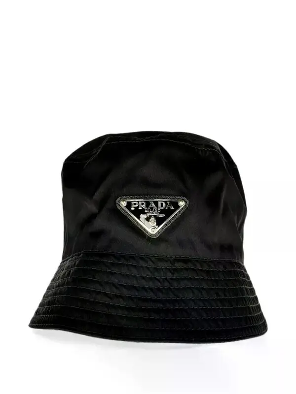 Prada Logo-plaque Bucket Hat - Black