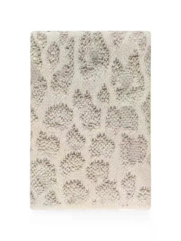 Avant Toi Leopard-pattern Knit Scarf