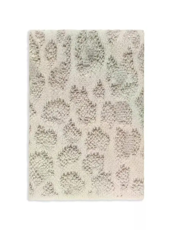 Avant Toi Leopard-pattern Knit Scarf - Neutrals