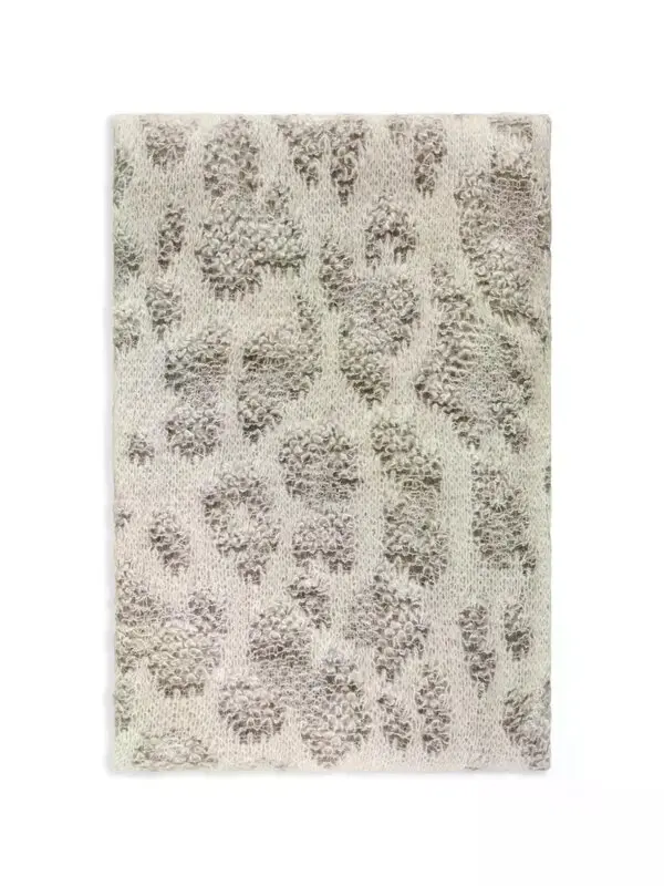 Avant Toi Leopard-pattern Knit Scarf