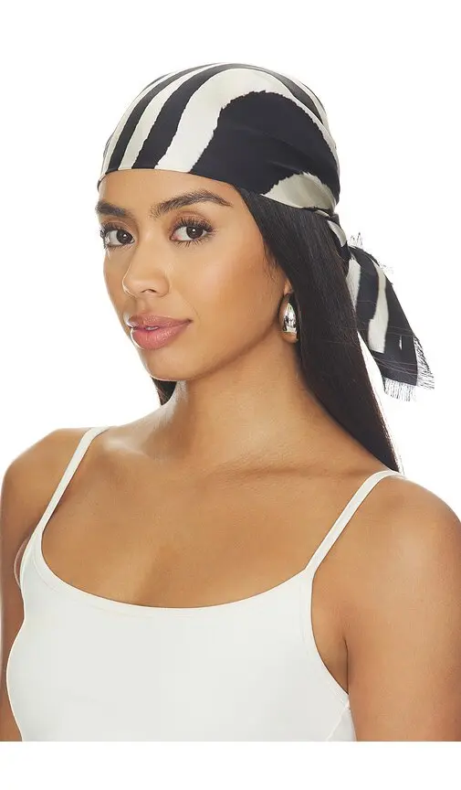 NILI LOTAN Zebra Twill Scarf - Brown
