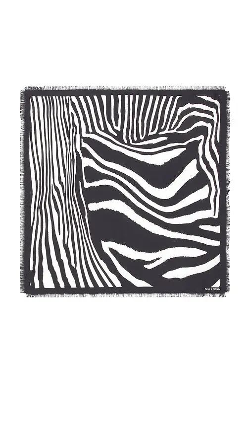 NILI LOTAN Zebra Twill Scarf - Brown