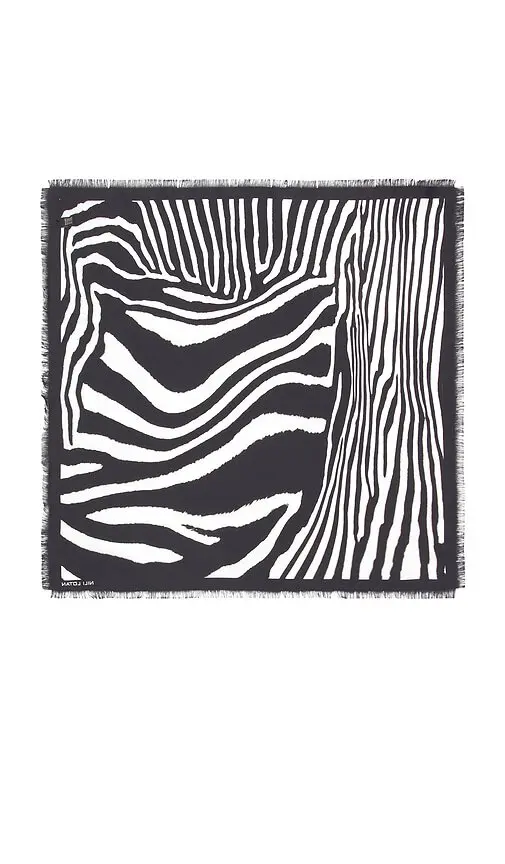 NILI LOTAN Zebra Twill Scarf - Brown