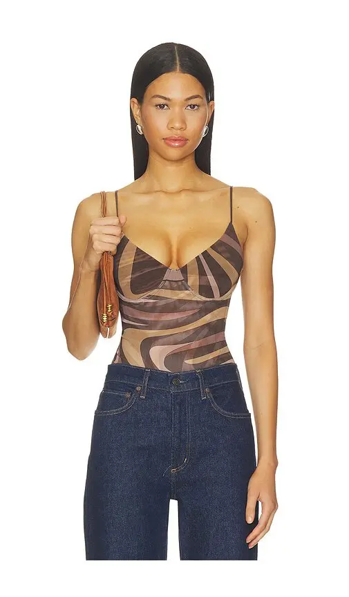L'Agence Elowen Underwire Bodysuit In . Also - Brown