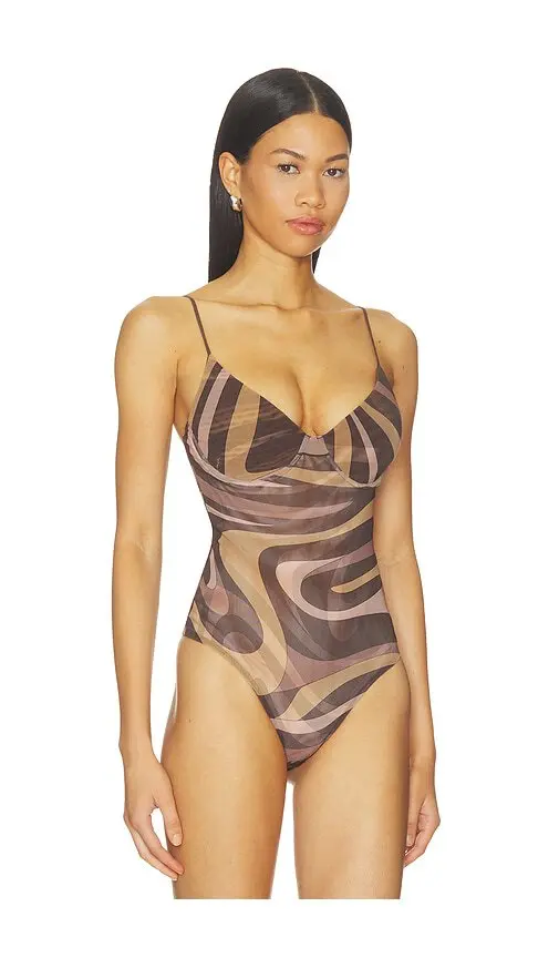 L'Agence Elowen Underwire Bodysuit In . Also - Brown