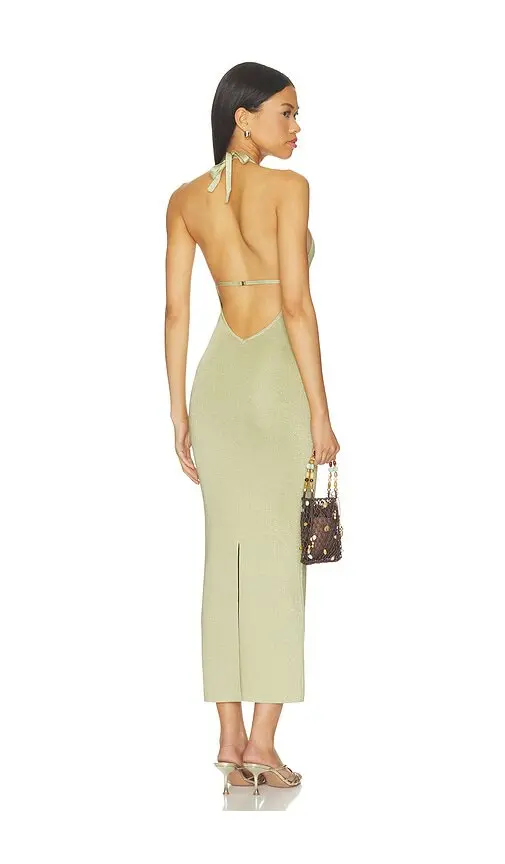 Nbd Jamy Deep V Shimmer Maxi Dress
