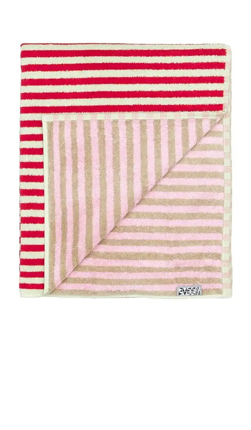 DUSEN DUSEN Ladybug Stripe Bath Towel