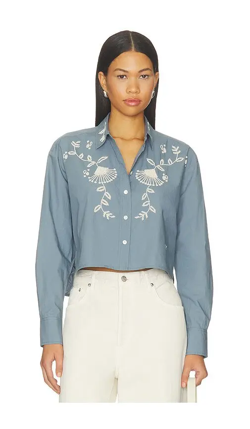 Veronica Beard Aderes Shirt In . Also - Blue