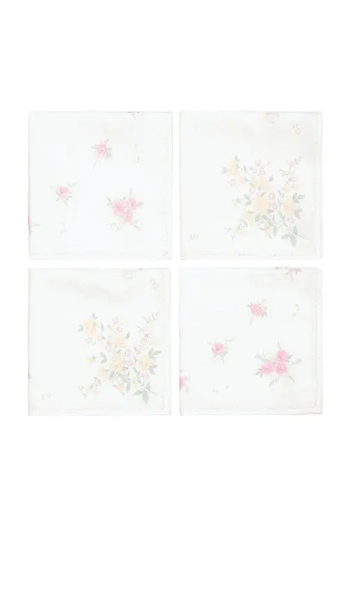 LoveShackFancy Hanky Napkin Set Set Of 4 - Ivory