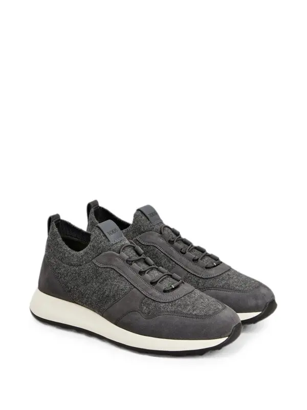 TOD'S Leather And Knit Sneakers