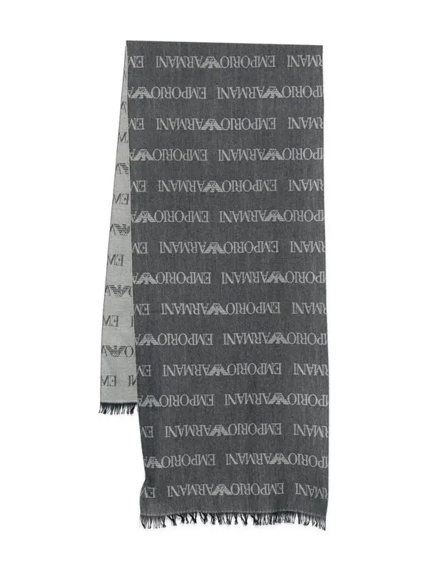 Emporio Armani Wool Blend Scarf - Grey