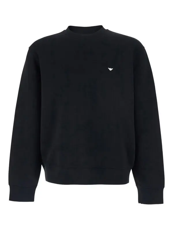 Emporio Armani Cotton Crewneck Sweatshirt - Black