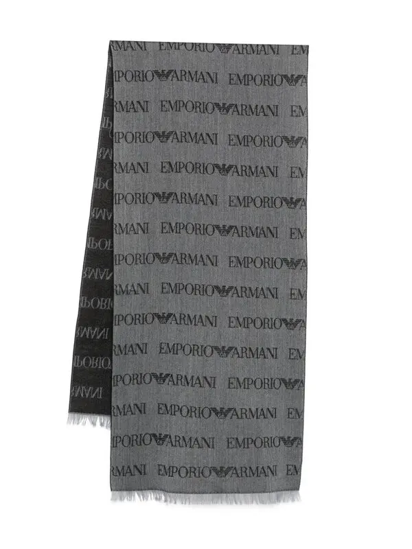 Emporio Armani Wool Blend Scarf - Grey