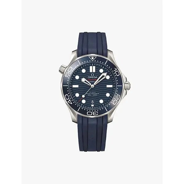 Omega 210.32.42.20.03.001 Seamaster Diver Steel And Rubber Automatic Watch - Blue