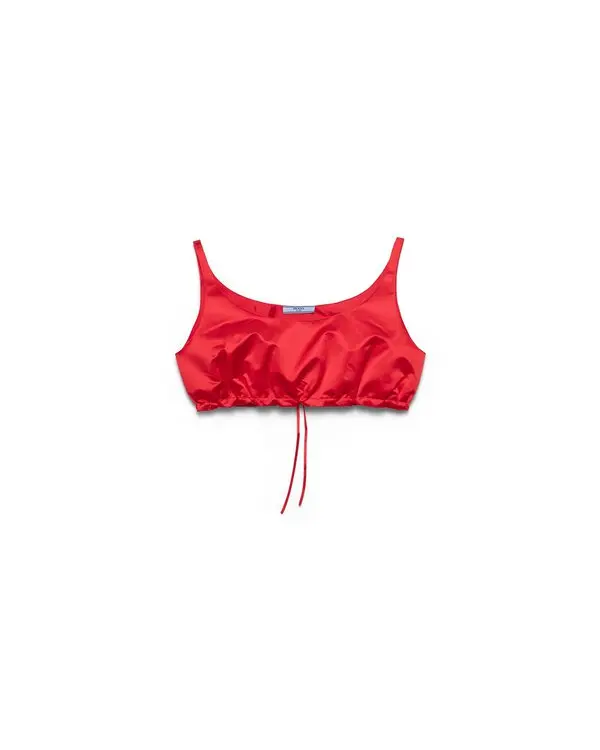 Prada Duchesse Crop Top - Lacquer Red