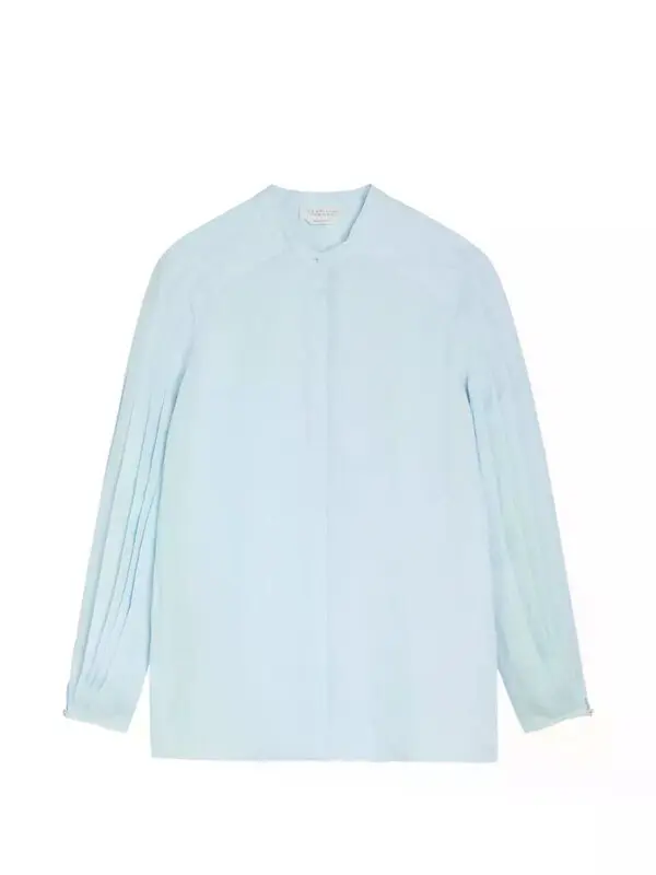 Gabriela Hearst Laetitia Pleated Long-sleeve Shirt - Blue