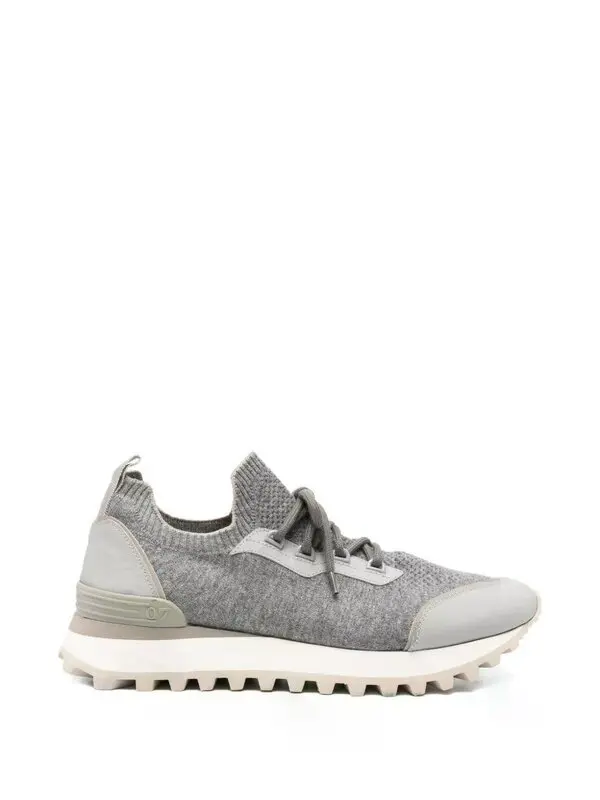 Eleventy Panelled Lace-up Sneakers - Grey