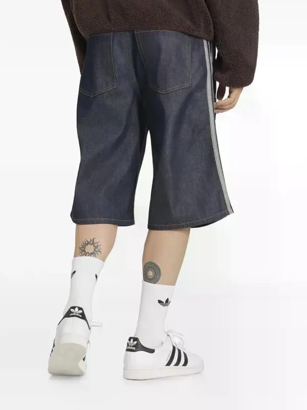 Adidas Firebird Side-stripe Denim Shorts