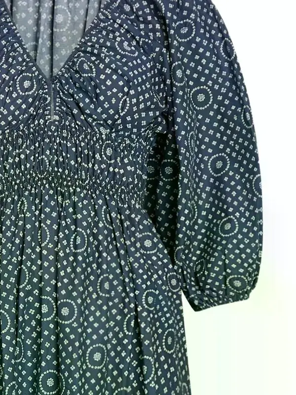 Matteau Geometric-print Shirred Midi Dress