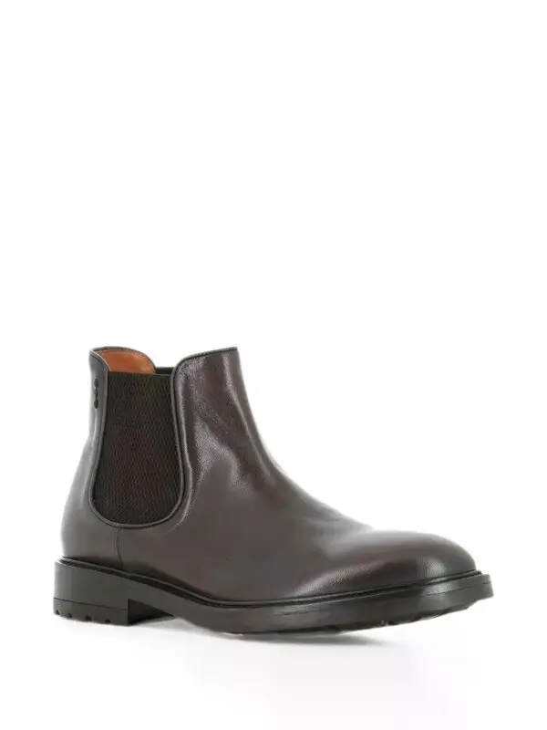 ALEXANDER HOTTO Elasticated-panel Leather Boots