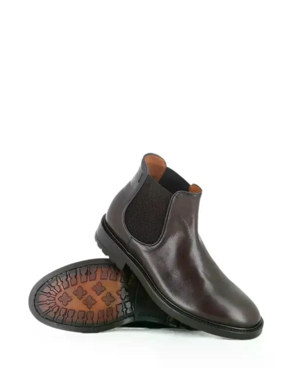 ALEXANDER HOTTO Elasticated-panel Leather Boots