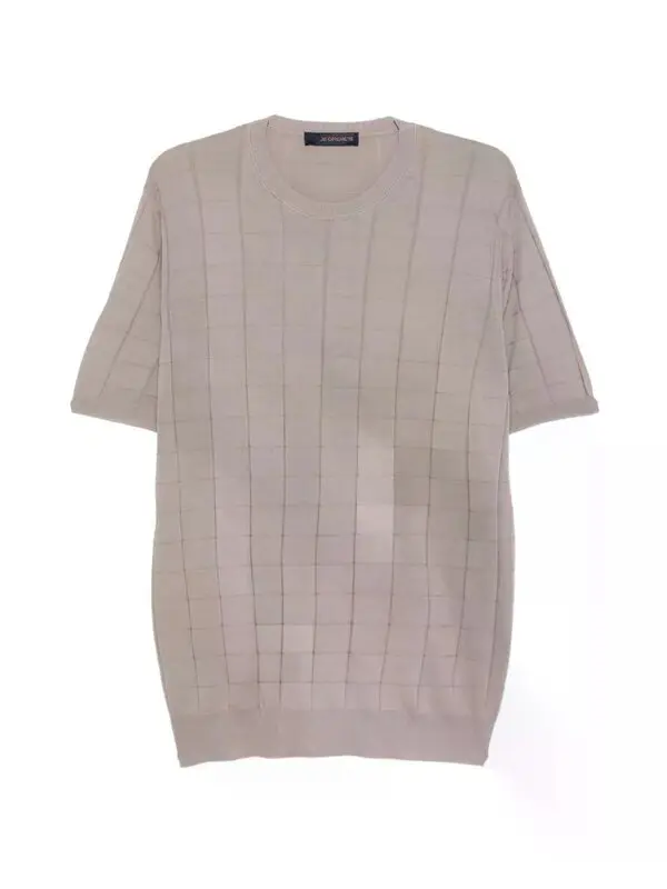 JEORDIE'S Grid-knit Short-sleeve T-shirt