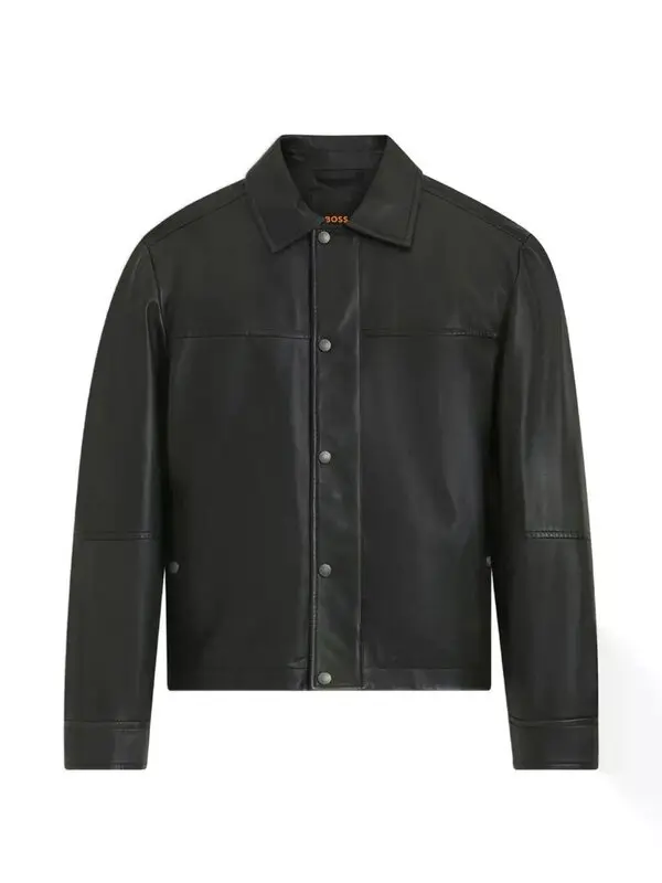 BOSS Leather Press-stud Jacket