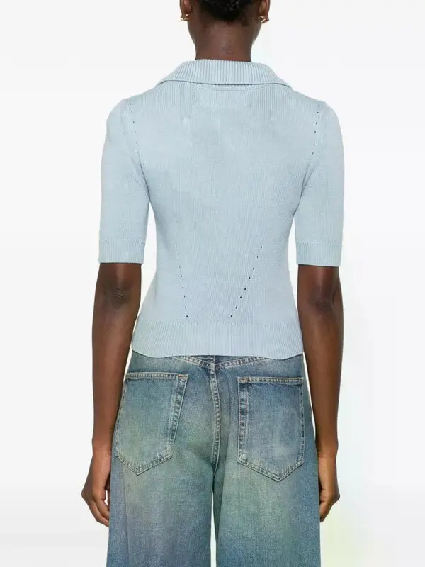 Ermanno Scervino Ribbed Knit Lace-up T-shirt