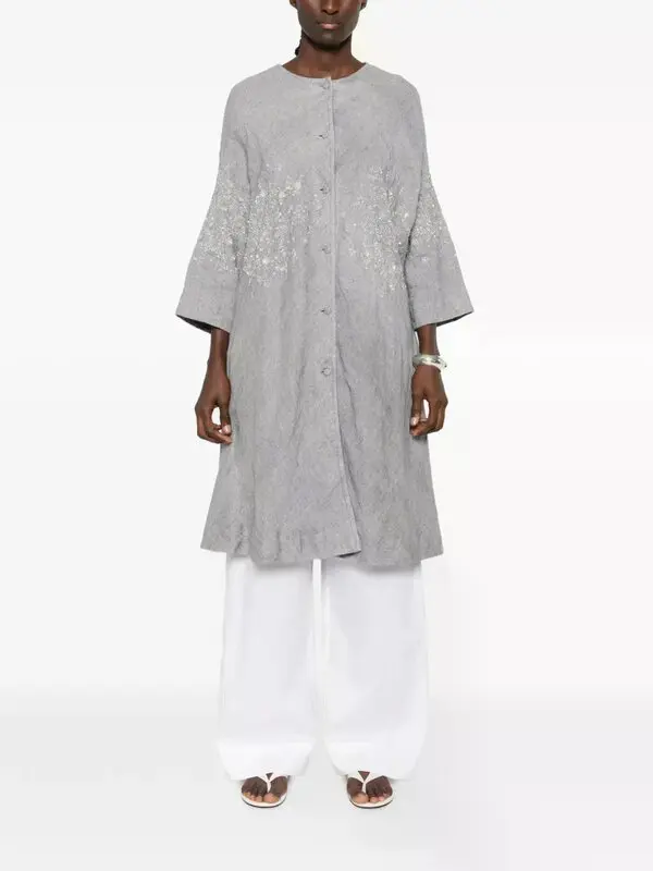 AODRESS Sequin-embellished Embroidered Coat