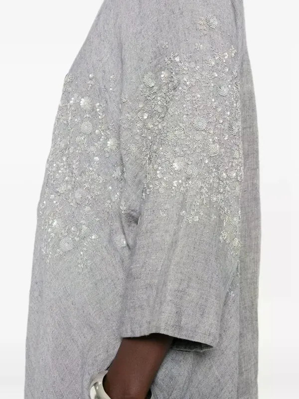 AODRESS Sequin-embellished Embroidered Coat