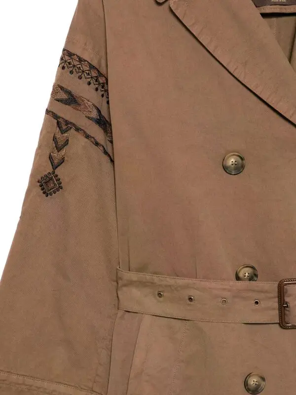 BAZAR DELUXE Embroidered Double-breasted Coat
