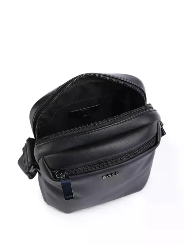 BOSS Grained-texture Logo-plaque Messenger Bag