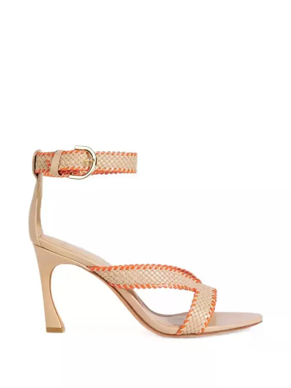 ALEXANDRE BIRMAN Giorgia Woven Leather Sandals - Neutrals