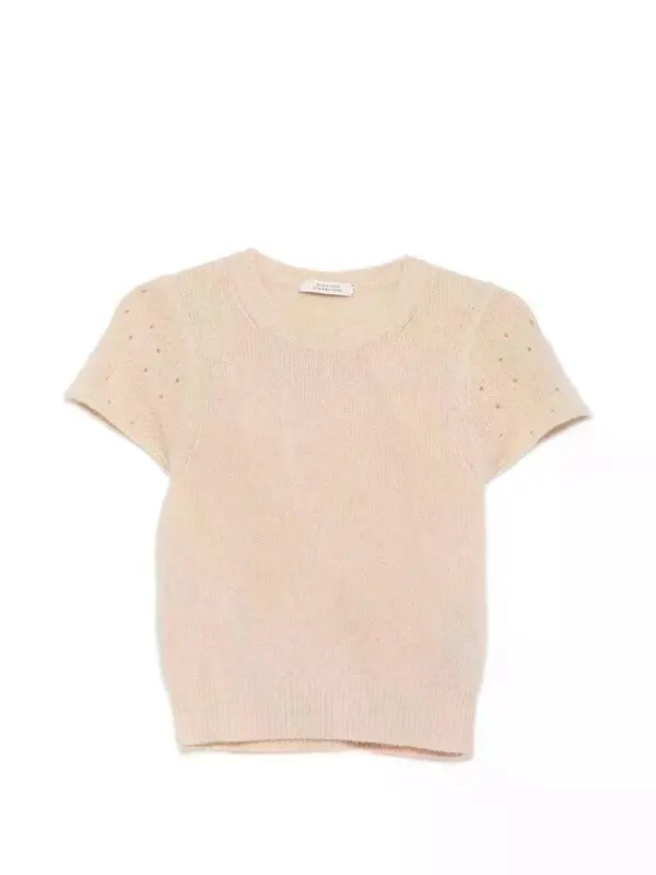 Dorothee Schumacher Perforated-detail Short-sleeve Top - Neutrals