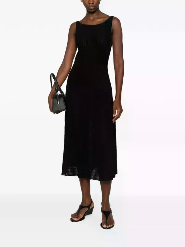 ANTONINO VALENTI Isabela Ribbed-knit Sleeveless Midi Dress - Black