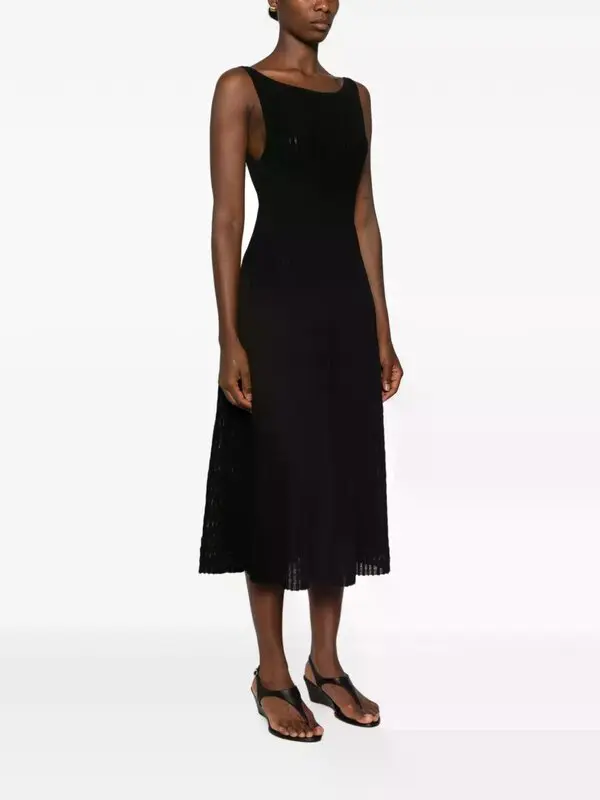 ANTONINO VALENTI Isabela Ribbed-knit Sleeveless Midi Dress - Black