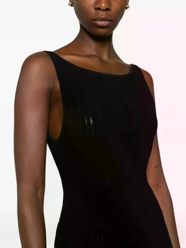 ANTONINO VALENTI Isabela Ribbed-knit Sleeveless Midi Dress - Black