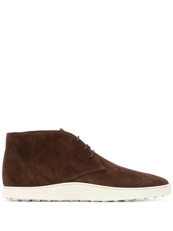 TOD'S Lace-up Calf Suede Boots - Brown
