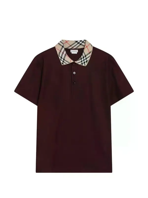 Burberry Check-collar Cotton Polo Shirt